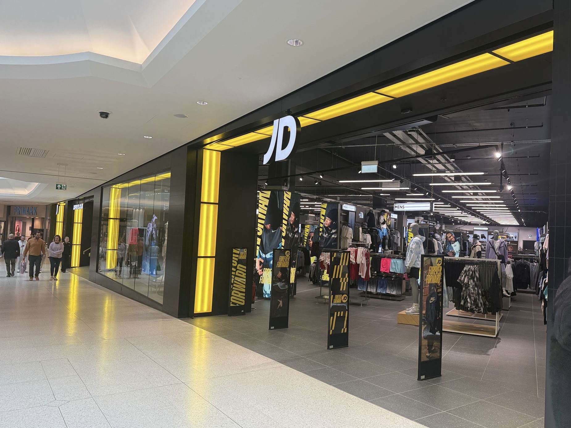 JD Sports has an upgraded store on the shopping centre lower mall ...